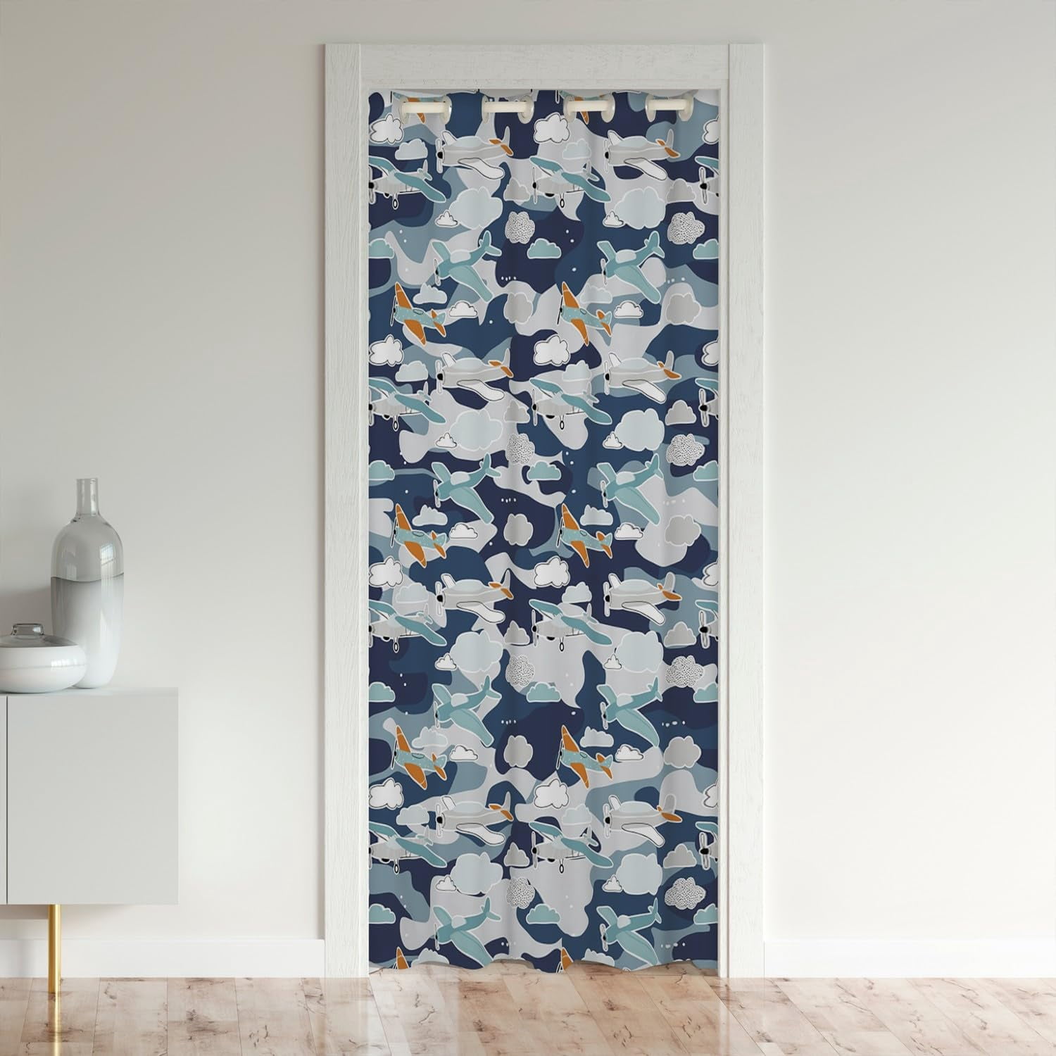 Colorful Airplane Aircraft Door Curtains for Doorway Privacy Closet ...