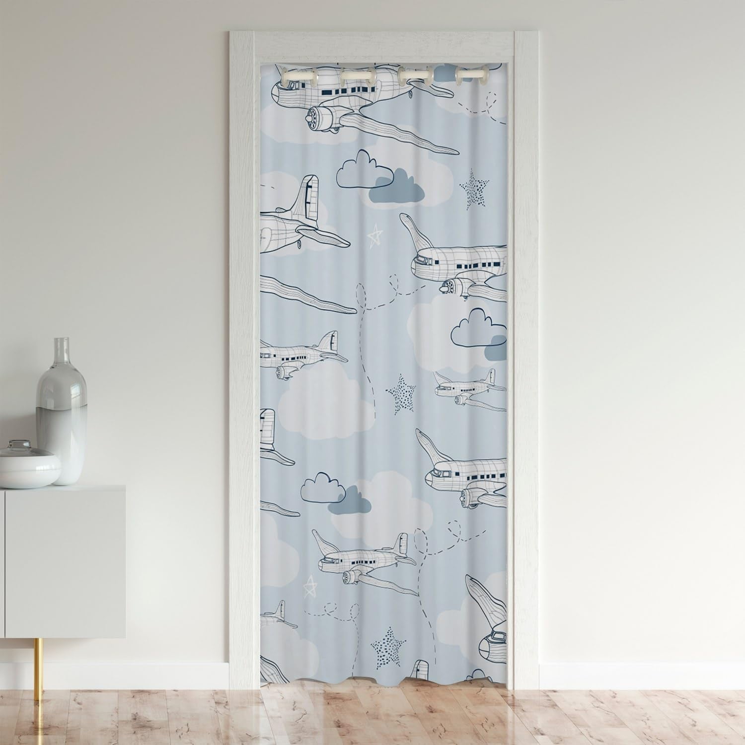 Colorful Airplane Aircraft Door Curtains for Doorway Privacy Closet ...