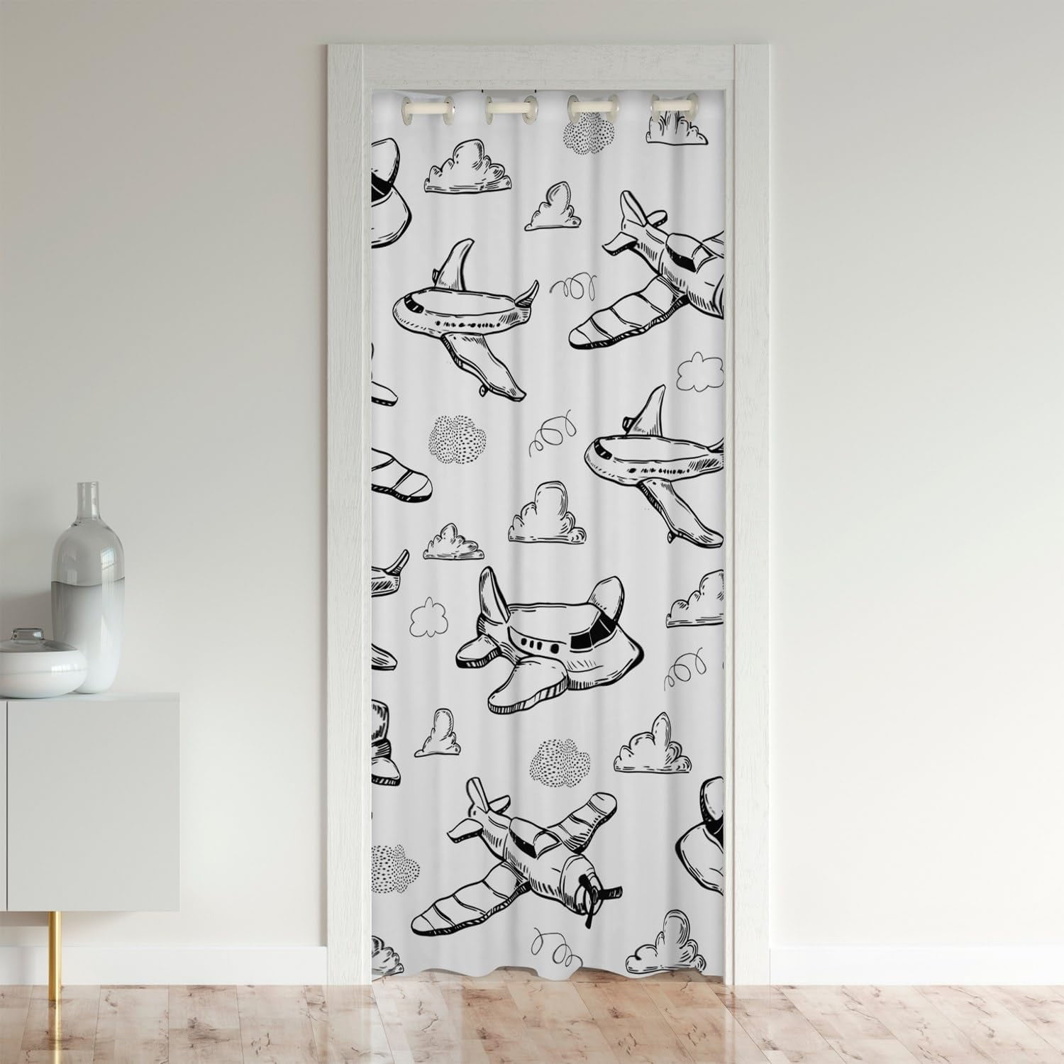 Colorful Airplane Aircraft Door Curtains for Doorway Privacy Closet ...