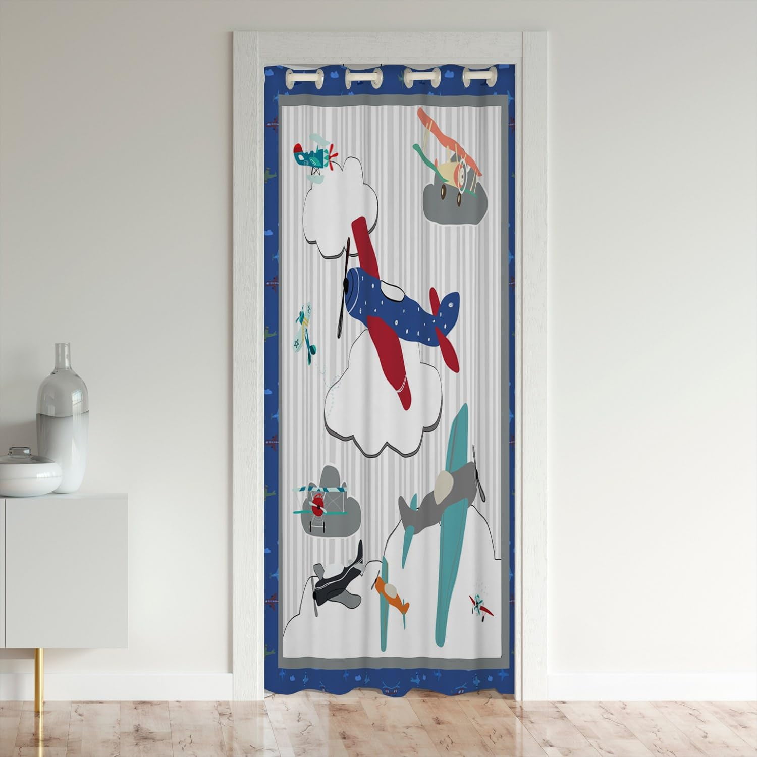 Colorful Airplane Aircraft Door Curtains for Doorway Privacy Closet ...