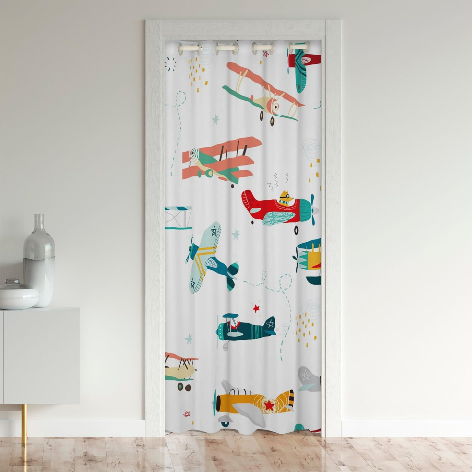 Colorful Airplane Aircraft Door Curtains for Doorway Privacy Closet ...