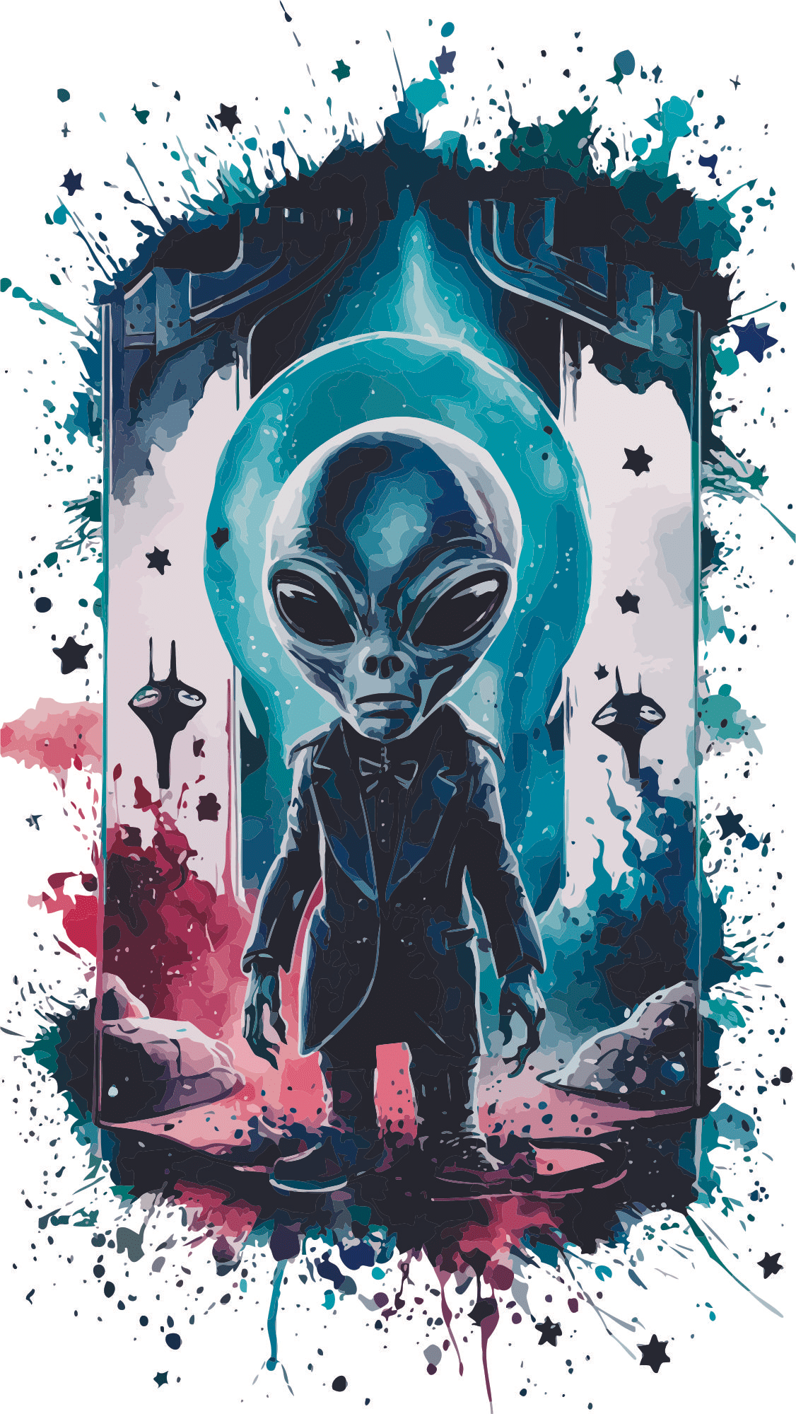 Colorful Alien Art Moon Universe Planet Science Galaxy Outer Space ...