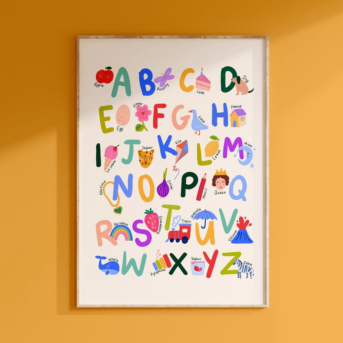 Colorful Alphabet Educational Nursery Playroom Wall Picture, Stretched ...