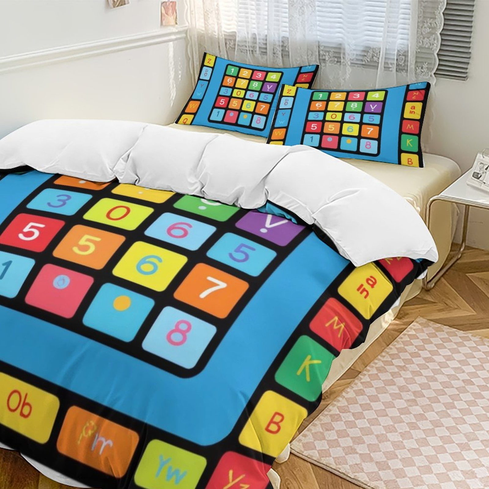 Colorful Alphabet Numbers Playmat Set Duvet Cover Themed Multicolor ...