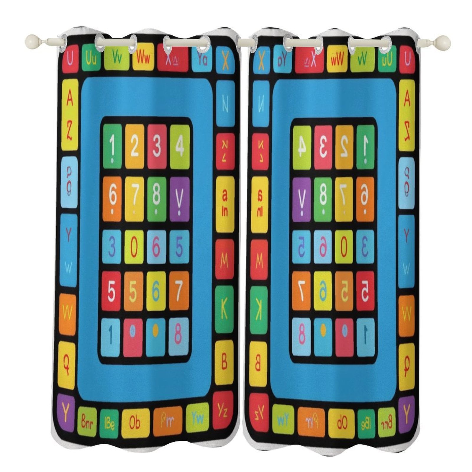 Colorful Alphabet Numbers Playmat Window Blackout Curtain 3d Printed ...