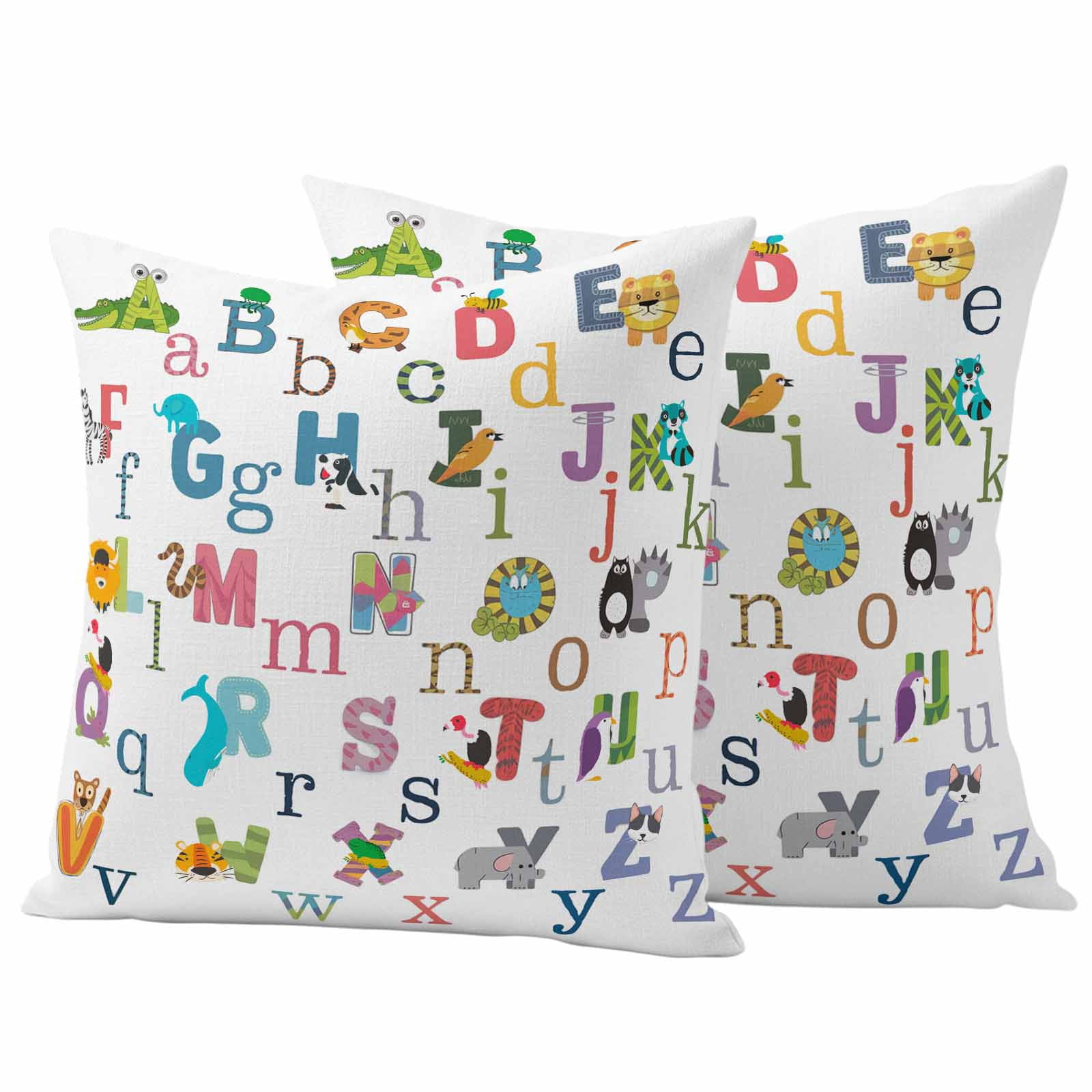 Colorful Alphabet Outdoor Waterproof Pillow Covers, Cartoon Animal ...