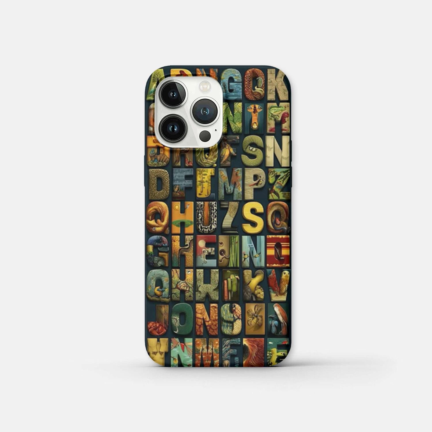 Colorful Alphabet Pattern Phone Case with Artistic Letter Design 17 to ...
