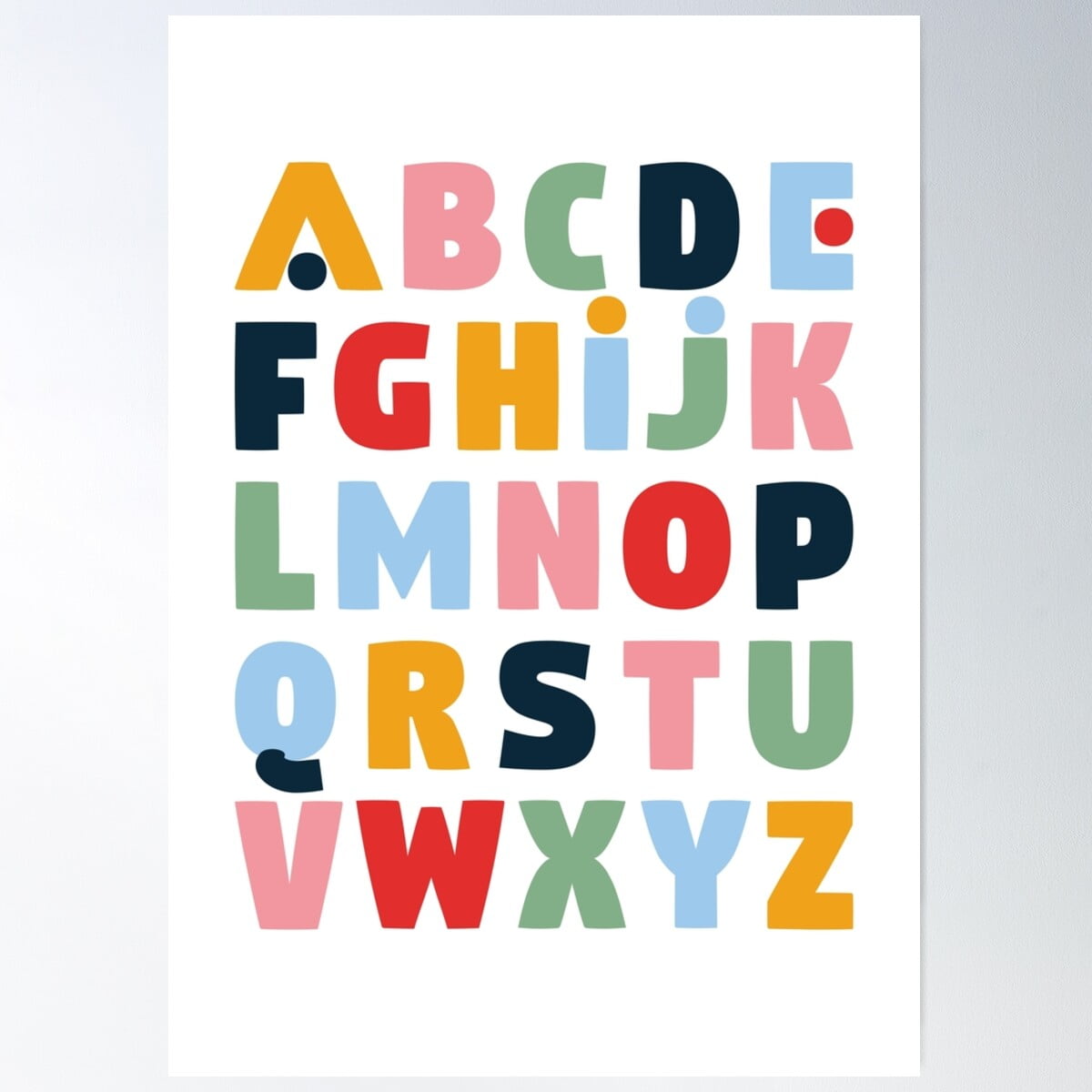 Colorful Alphabet Poster Wall Art, Modern Wall Decor For Living Room ...