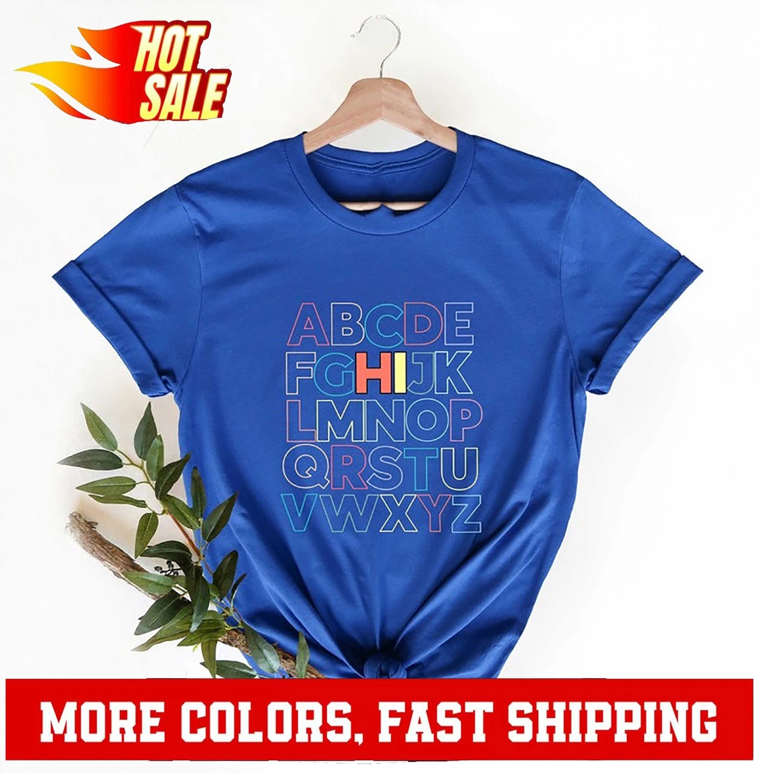 Colorful Alphabet Shirt, Alphabet T Shirt, Alphabet Shirt for Teachers ...