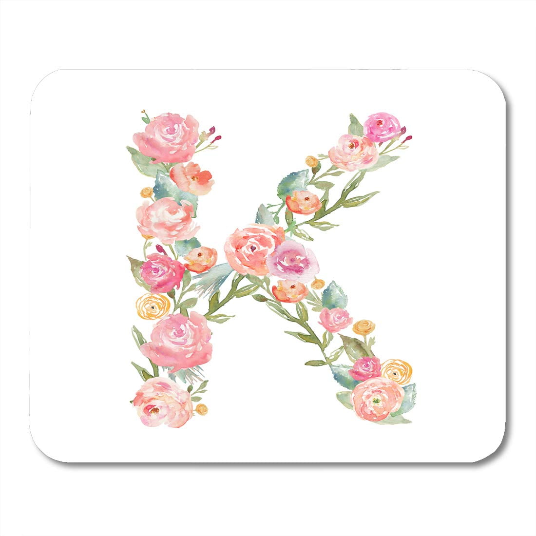 Colorful Alphabet Watercolor Floral Monogram Letter K Floralmonogram ...