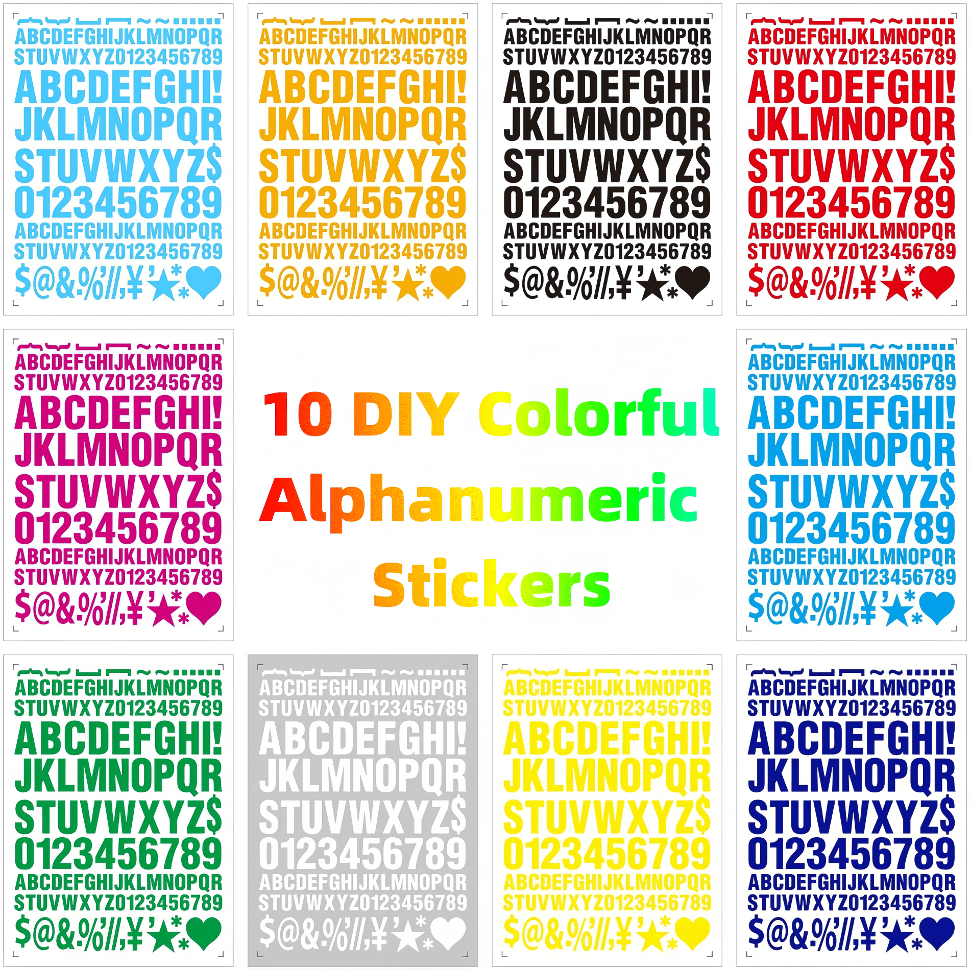 Colorful Alphabet and Number Stickers, 126 Pieces, DIY Decor for Water ...