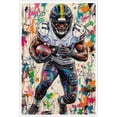Colorful American Football Player Canvas Wall Art Graffiti Print ...
