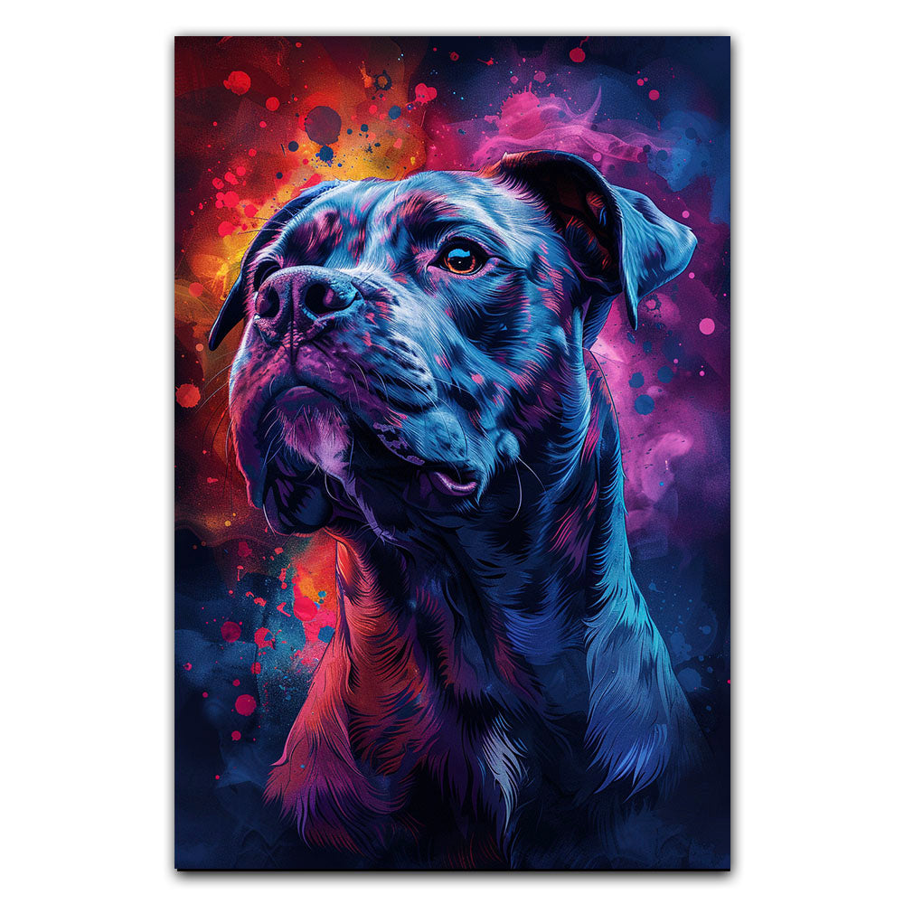 Colorful American Staffordshire Terrier Wall Art Abstract Dog Posters ...