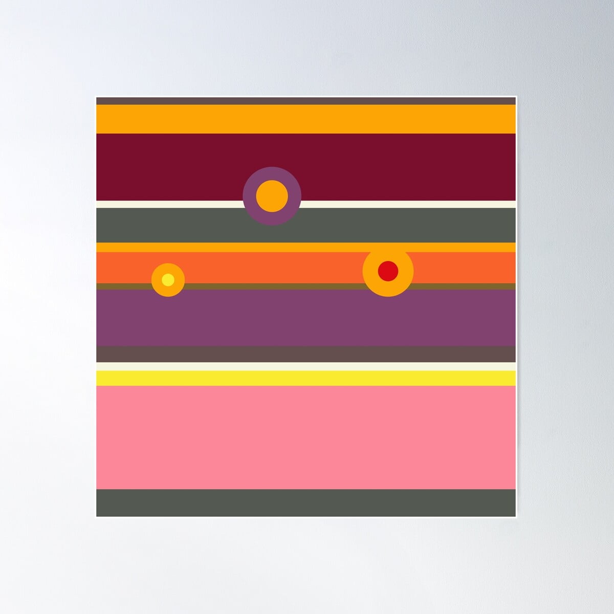 Colorful And Minimalist Horizontal Lines Poster Wall Art, Modern Wall ...