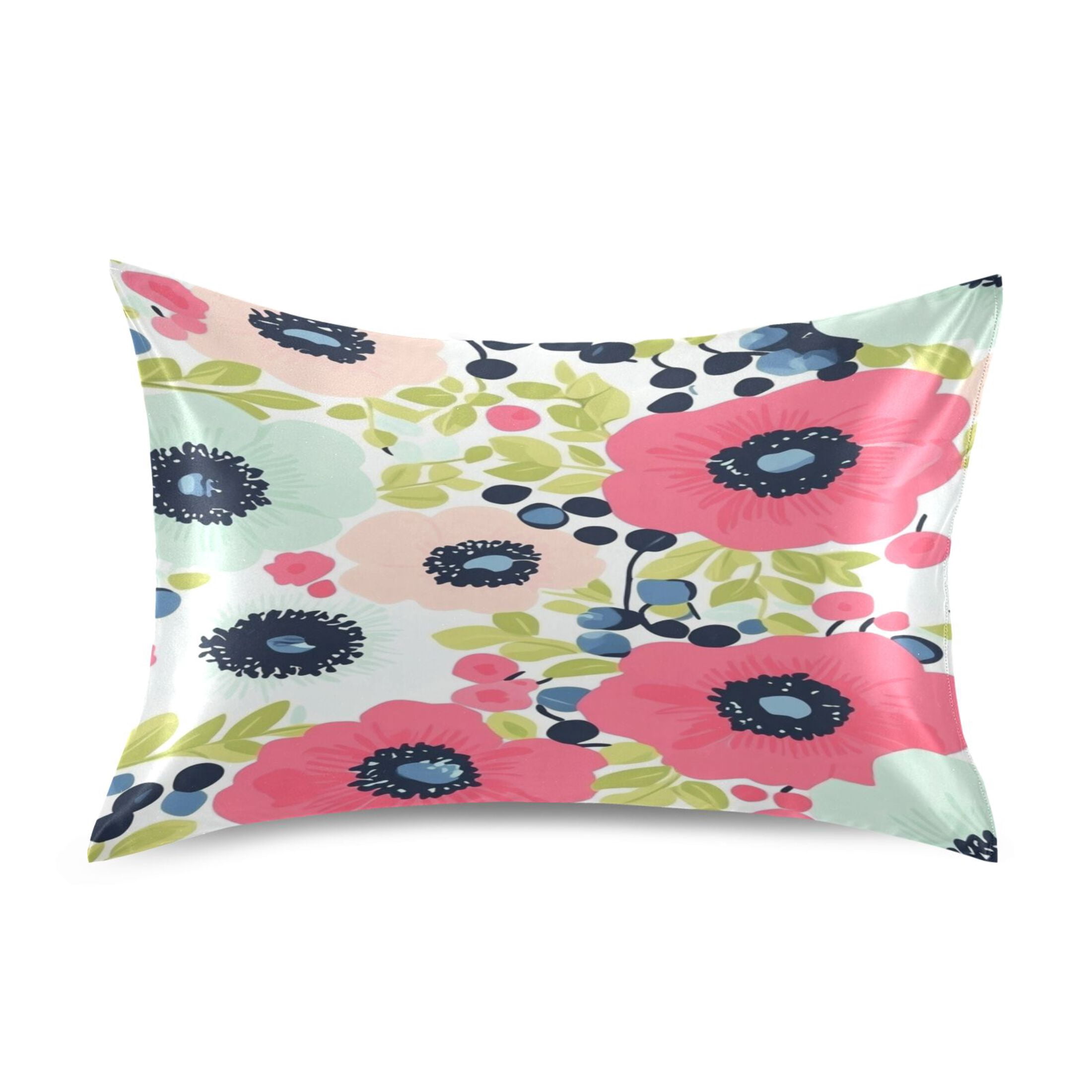 Colorful Anemone Flowers Satin Pillowcase 20''x40'' Double-Sided Print ...