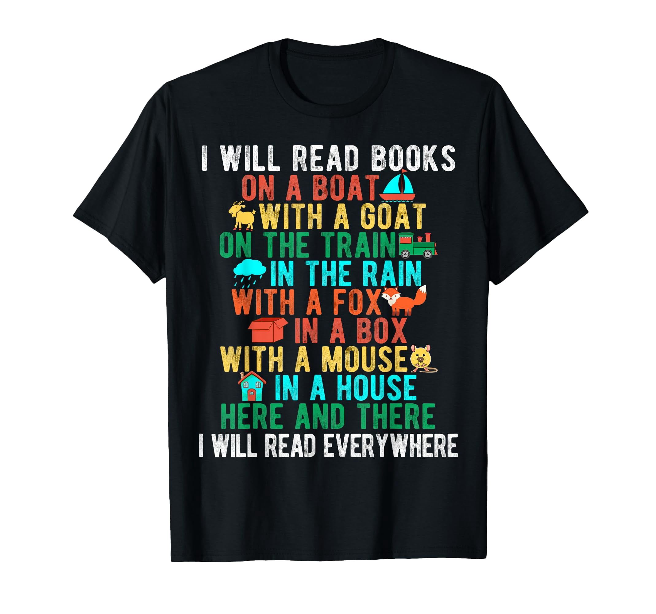 Colorful Animal-Themed Reading T-Shirt for Fun and Imaginative Play ...