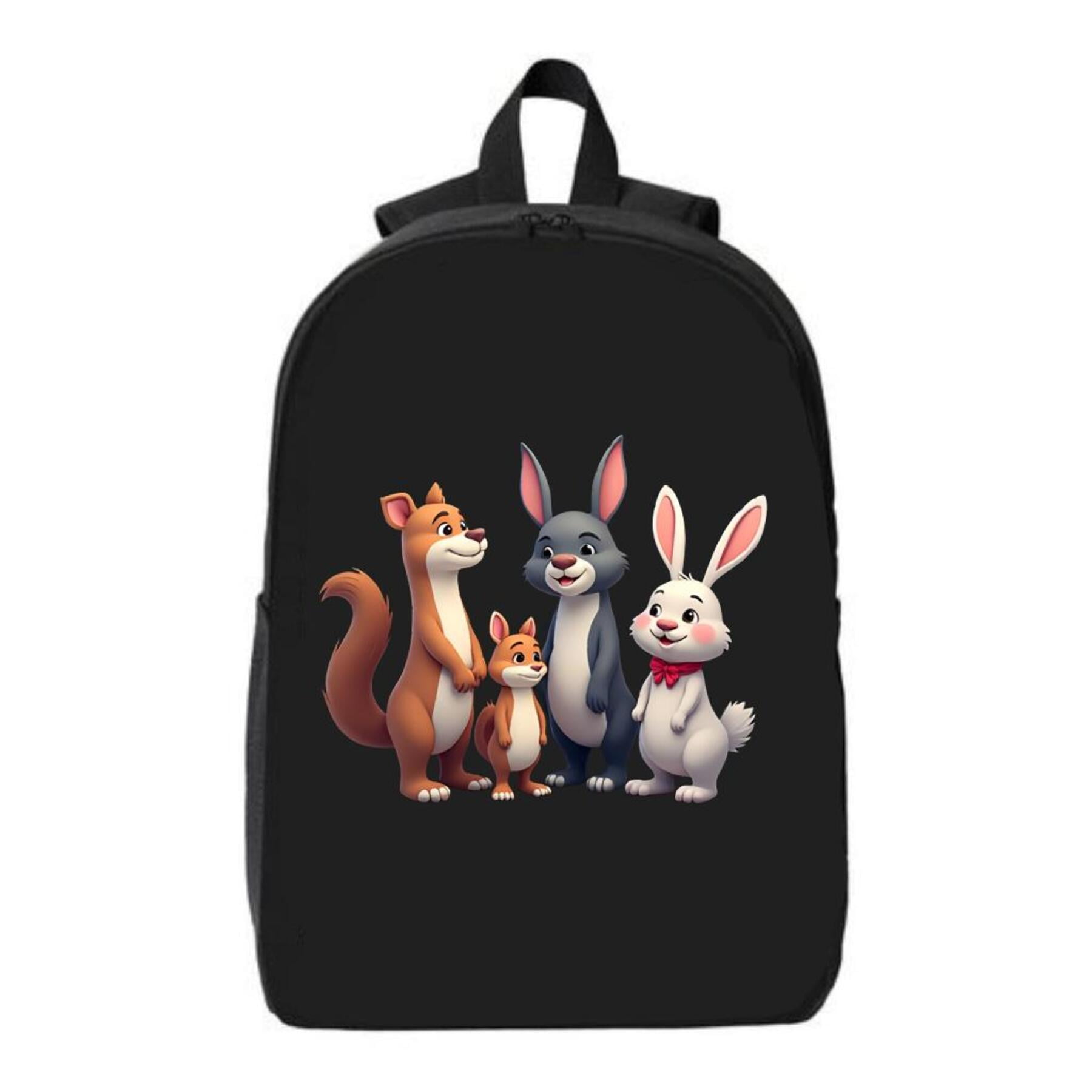 Colorful Animated Animal School Backpack - Fox Squirrel Gray & White ...
