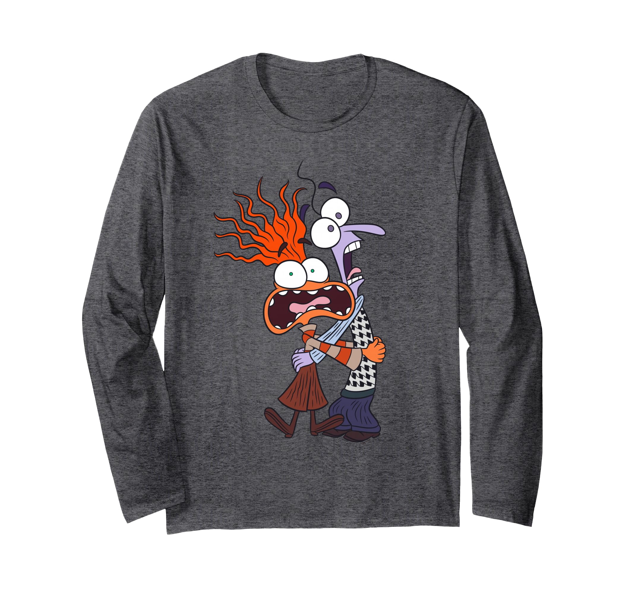 Colorful Animated Expressions Long Sleeve T-Shirt for Comfort and Fun ...