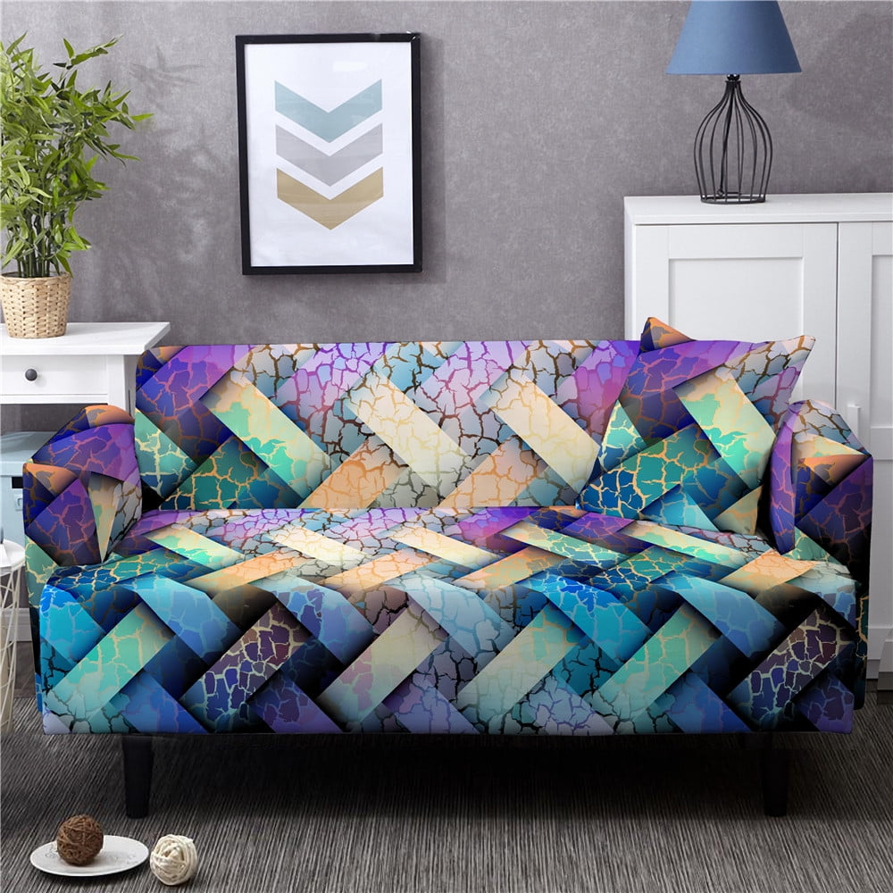 Colorful Anti-dust Plaid Print Sofa Cover Geometric Couch Cover All ...
