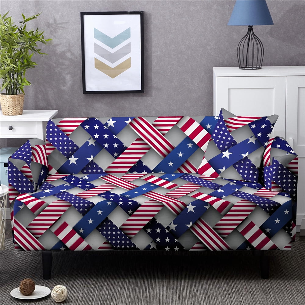 Colorful Anti-dust Plaid Print Sofa Cover Geometric Couch Cover All ...