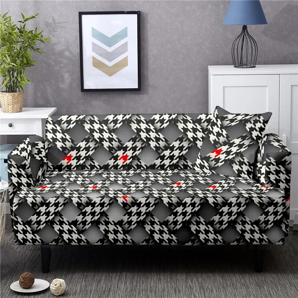 Colorful Anti-dust Plaid Print Sofa Cover Geometric Couch Cover All ...