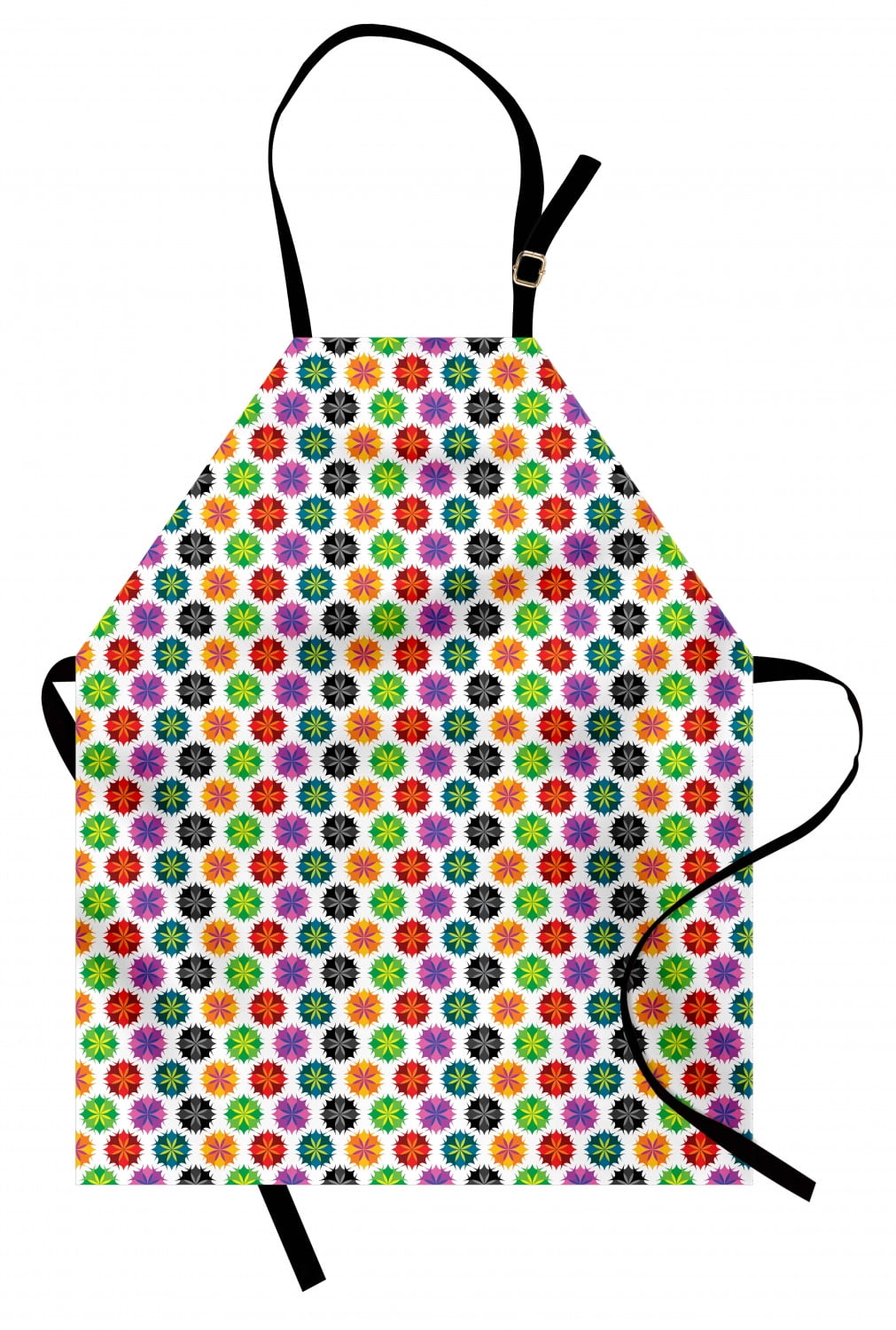 Colorful Apron Vibrant Colored Abstract Floral Figures with Sharp Edges ...
