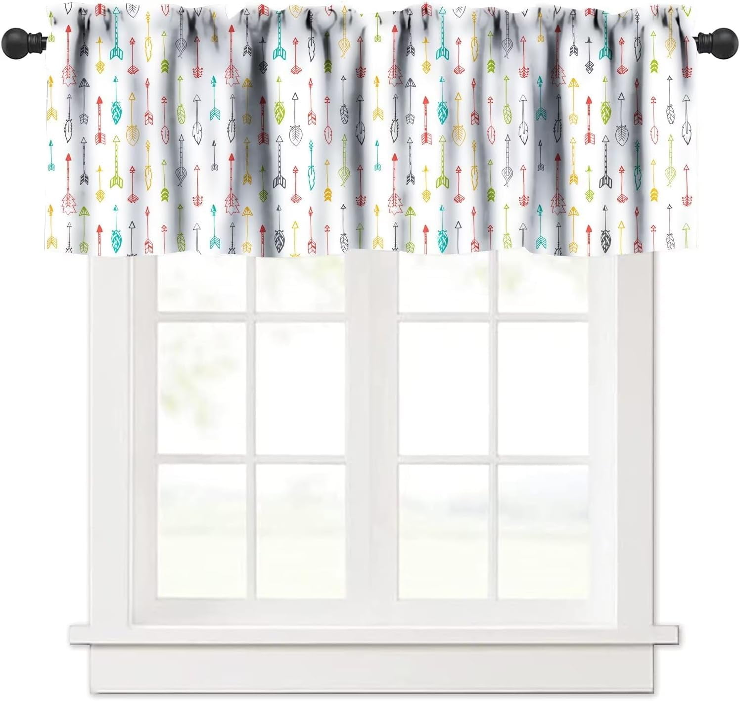 Colorful Arrows Window Valance Fun Arrows Vertical Pattern Feathered ...
