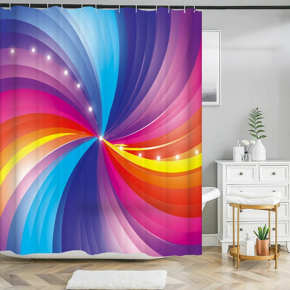 Colorful Art Abstract Gradient Texture Shower Curtains Marble Pattern ...