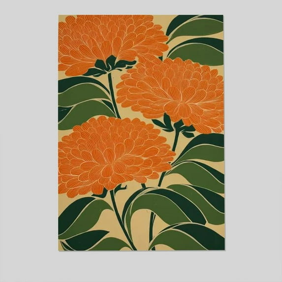 Colorful Art Deco Floral Wall Art Abstract Maximalist Flower Print Mid ...