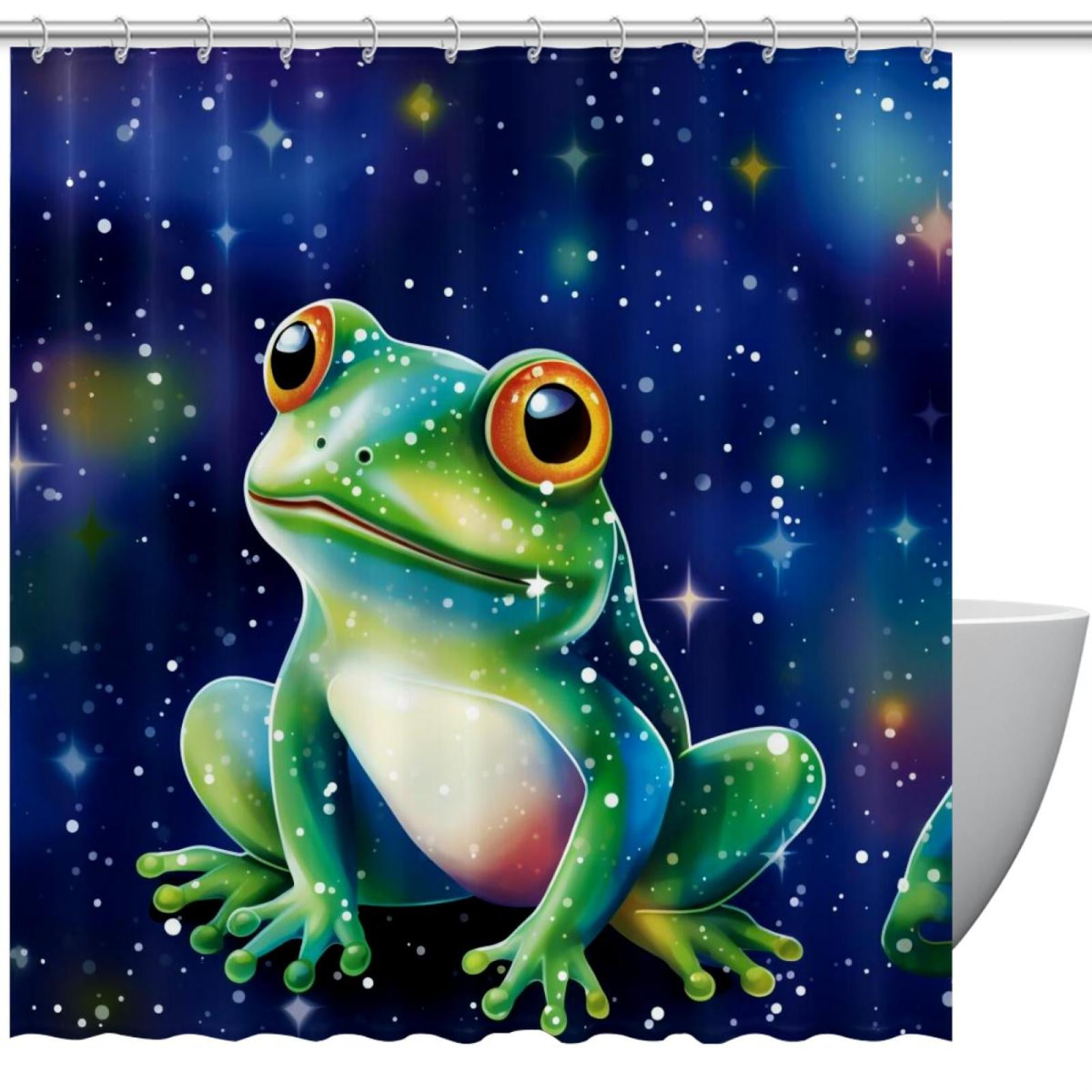 Colorful Art Frog Shower Curtain for Bathroom, Waterproof and Durable ...