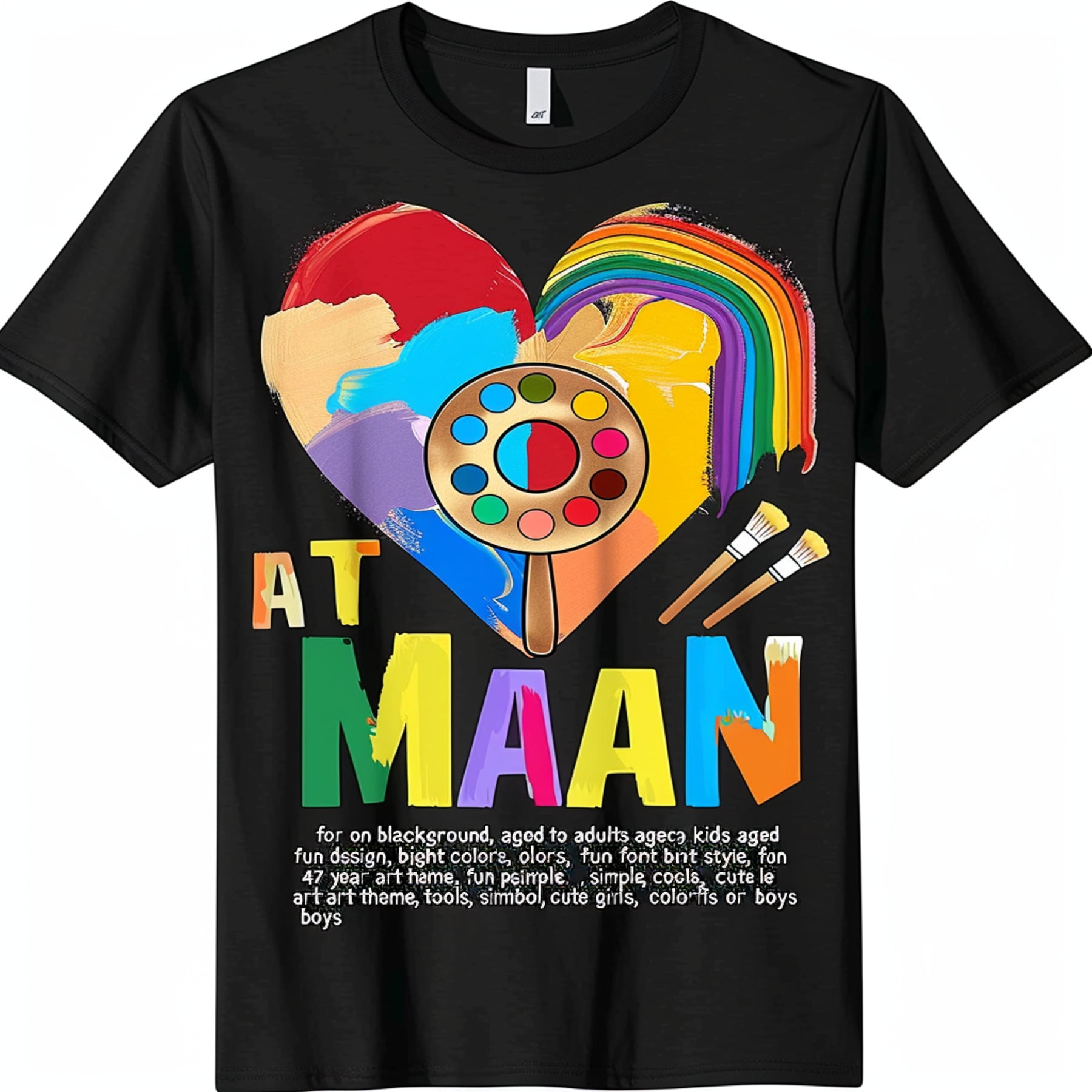Colorful Art Man Heart Palette Brush Rainbow Paintbrushes Kids to ...