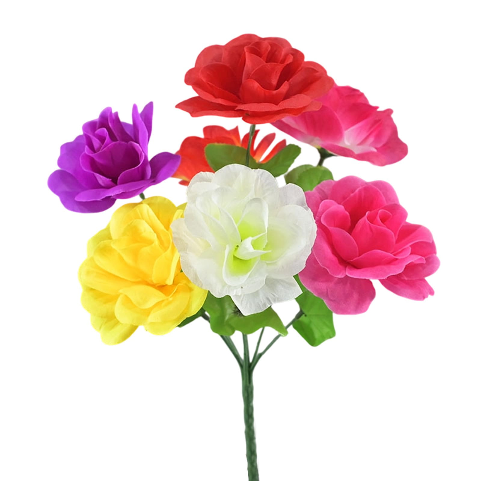 Colorful Artificial Rose Fake Flowers Bouquet, Plastic Home Decor With ...