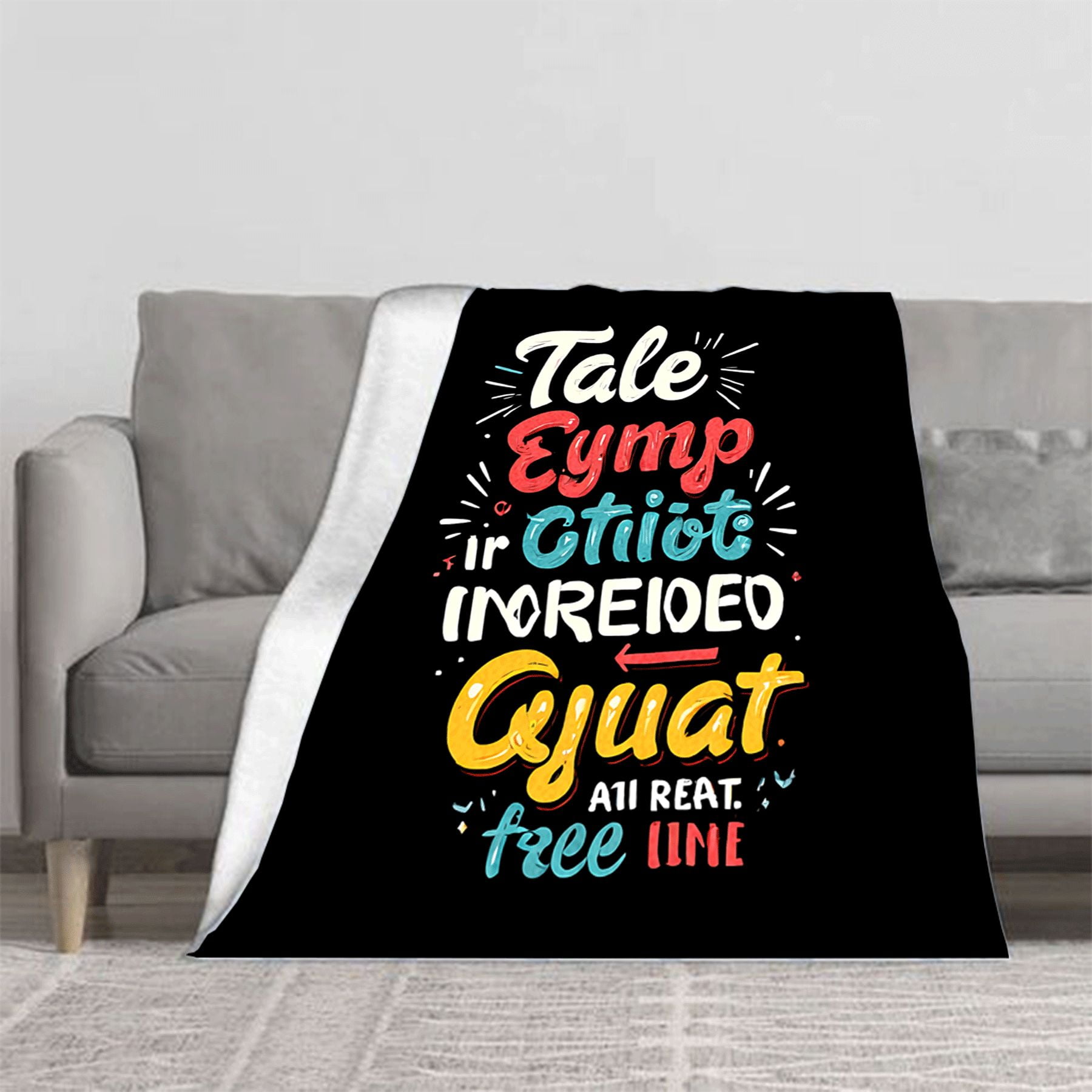 Colorful Artistic Flannel Blanket - Soft & Warm Playful Design with ...