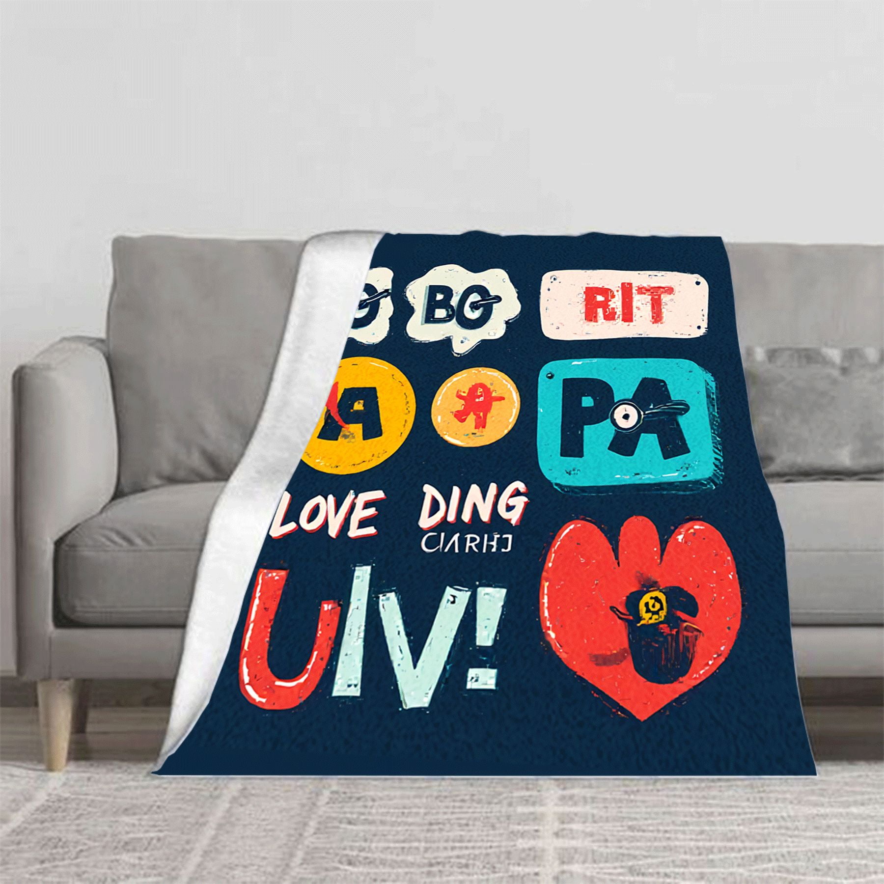 Colorful Artistic Flannel Blanket - Soft Warm and Cozy for Sofa Travel ...