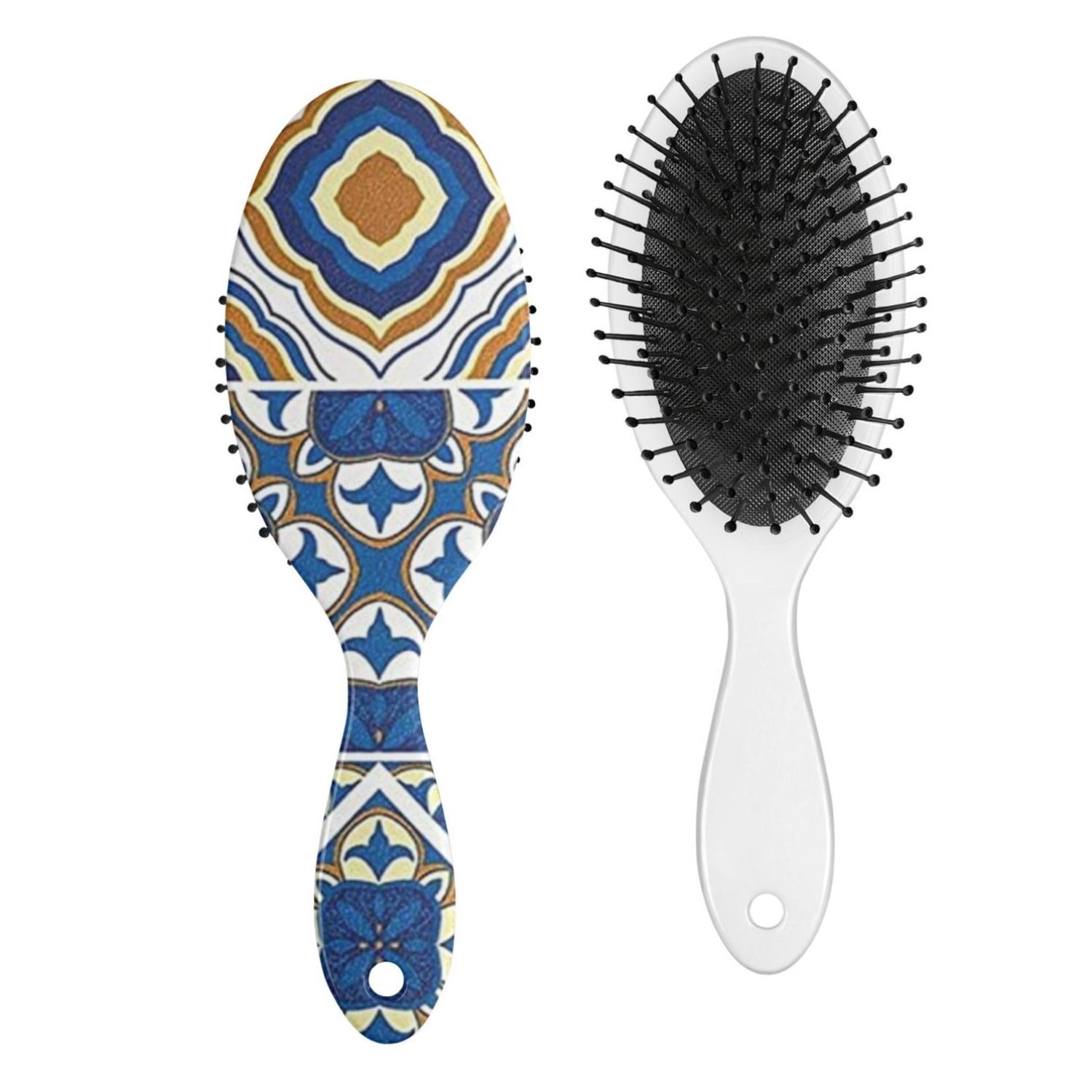 Colorful Artistic Pattern Hair Brush, Bohemian Soft Paddle Detangler ...