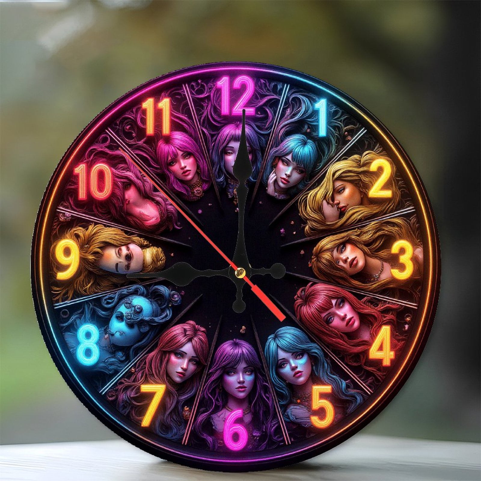 Colorful Artistic Wall Clock with Unique Design And Style 10-Inch ...