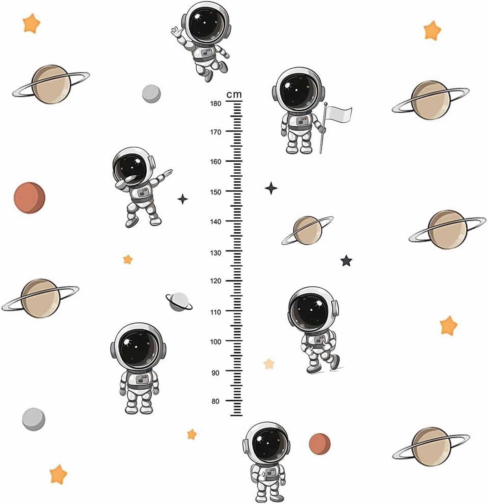 Colorful Astronaut Growth Chart Wall Sticker Height Measurement Chart ...