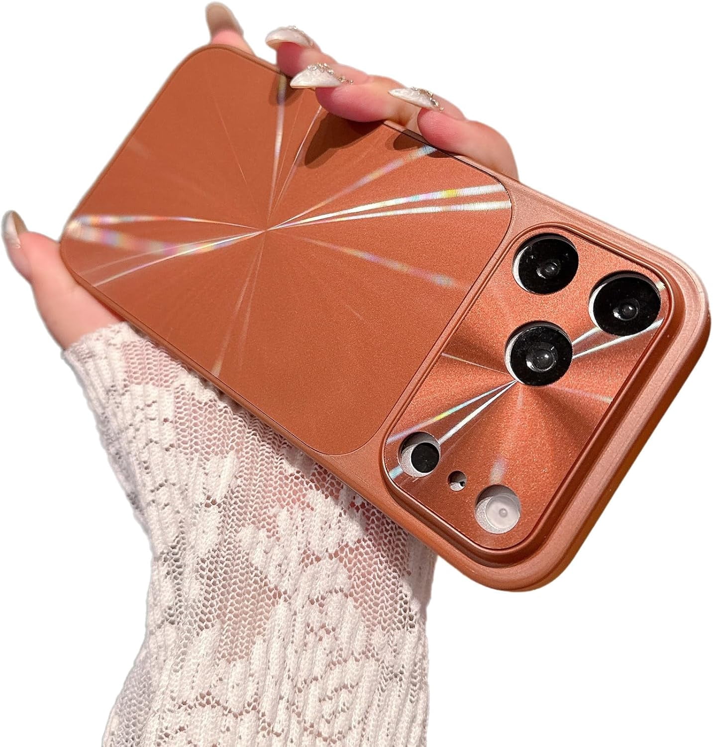 Colorful Aurora CD Pattern Camera Protect Phone Case for iPhone (Brown ...