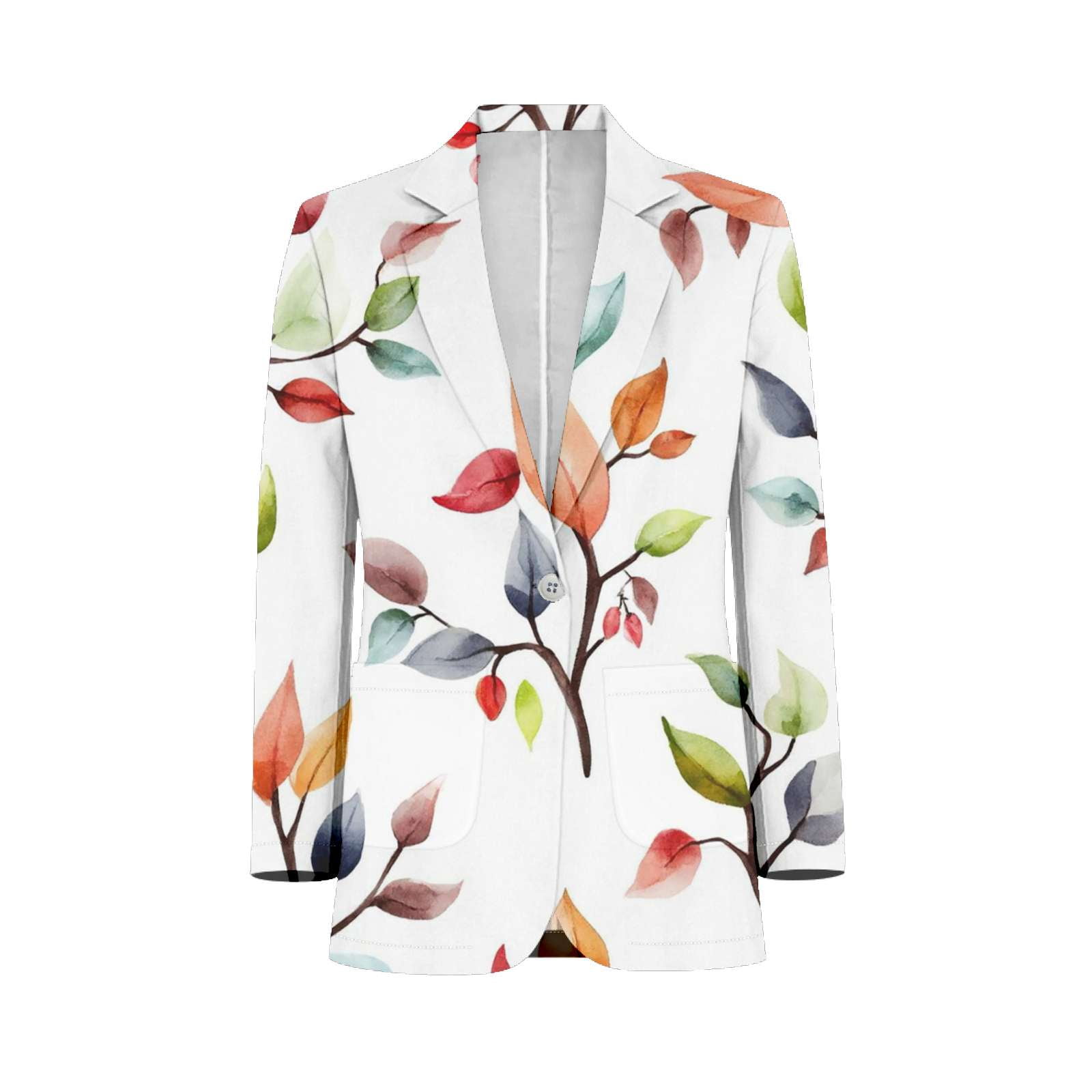 Colorful Autumn Leaf Pattern Mens Suits Shawl Collar Slim Fit Suit Mens ...