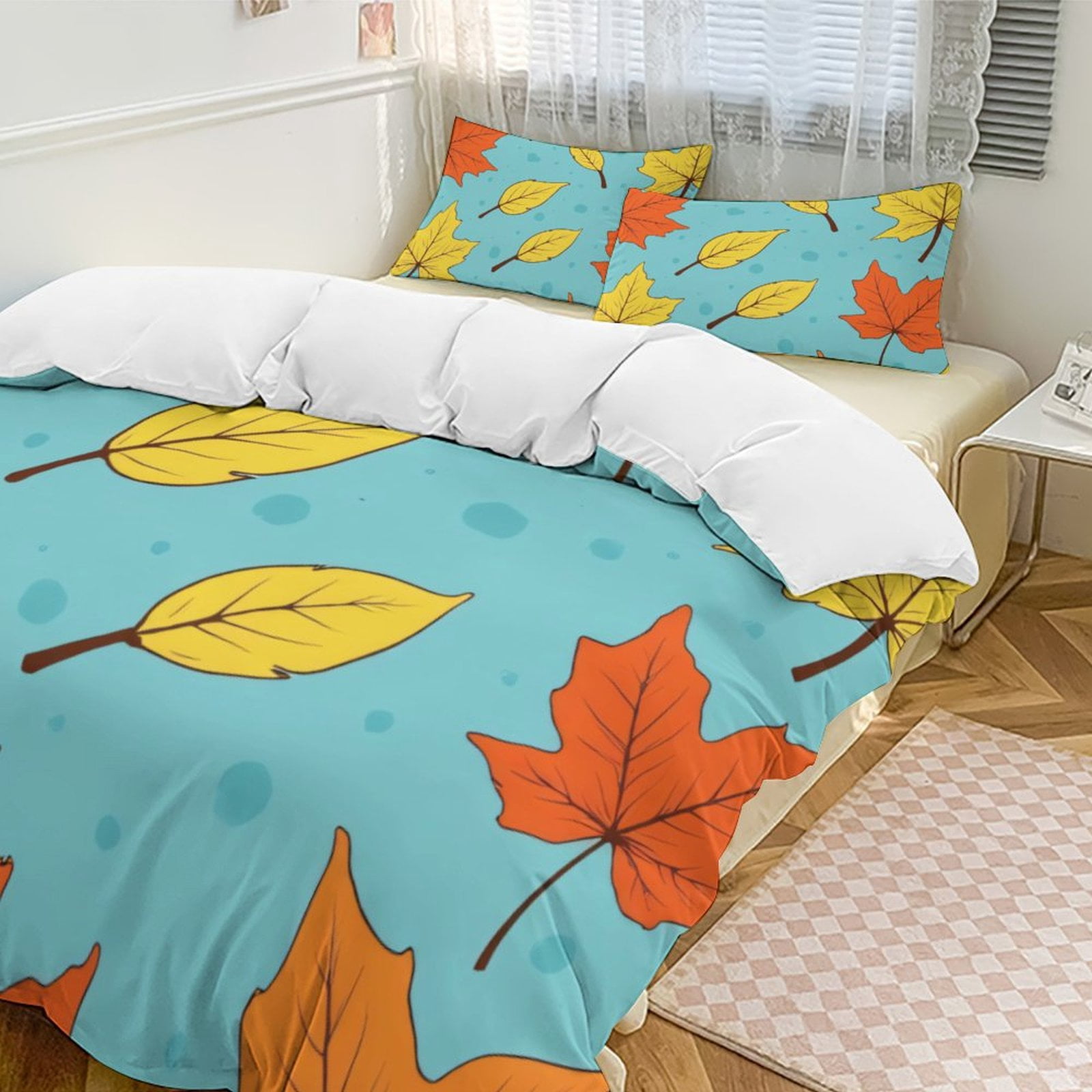 Colorful Autumn Leaves Pattern 3D Duvet Cover Set Quilt Cover Theme of ...