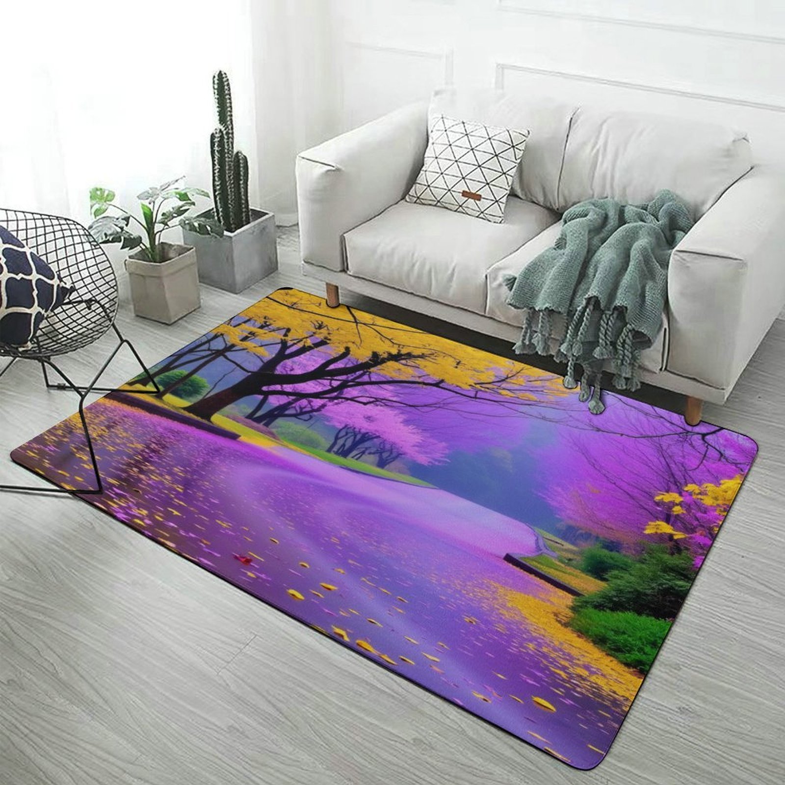Colorful Autumn Path Home Decor Living Room Carpet Non-slip Hotel Lobby ...