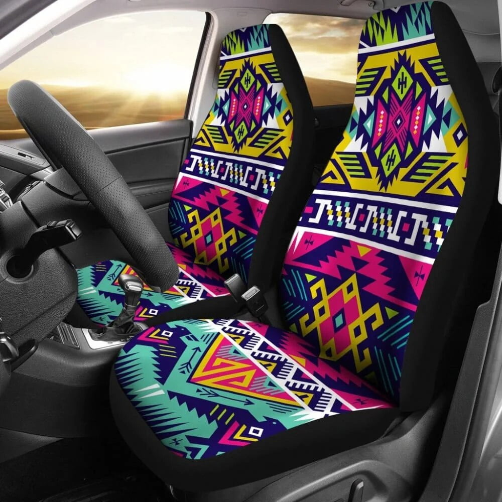 Colorful Aztec Car Seat Covers Pack of 2 Universal Front Seat ...