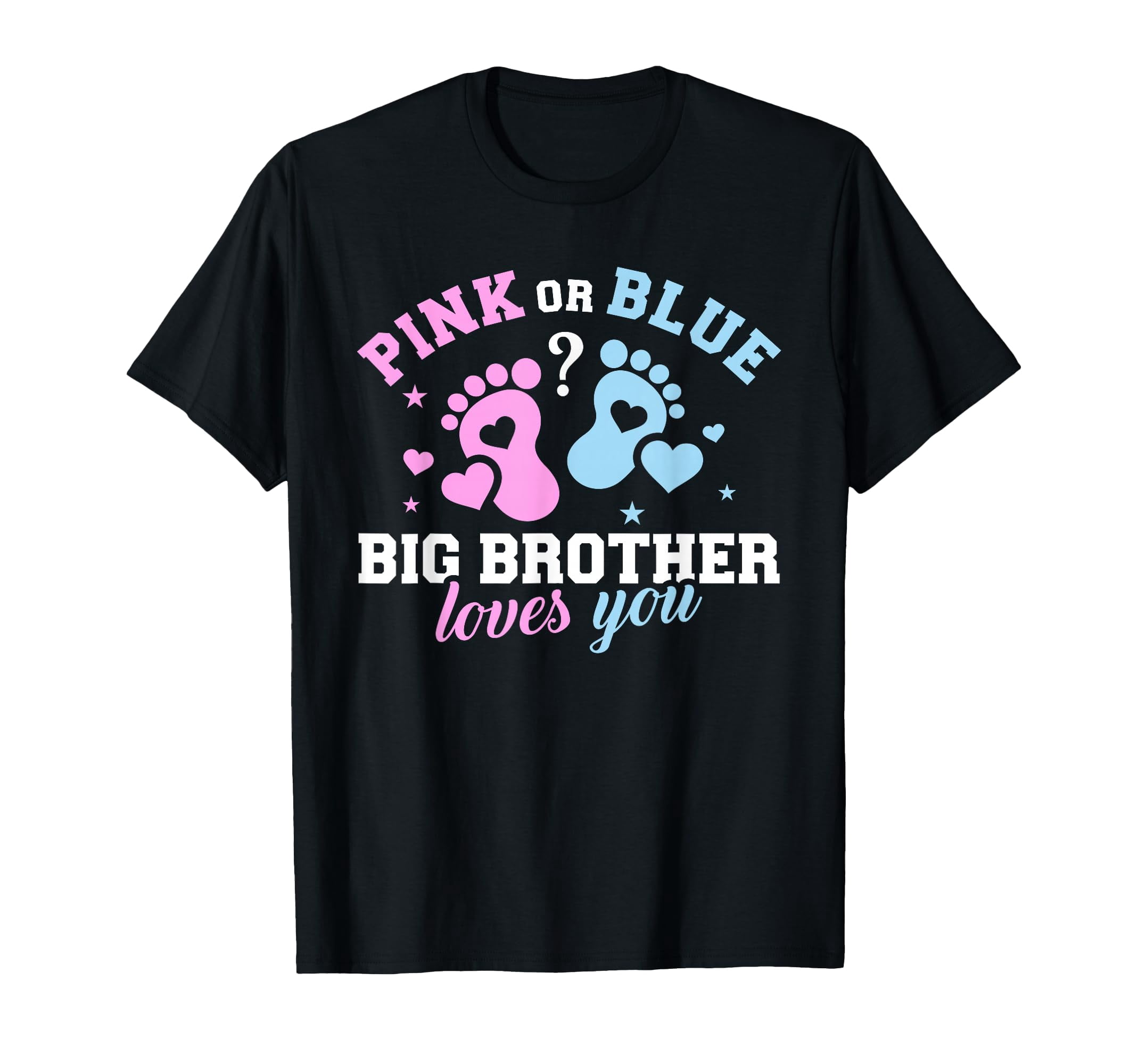 Colorful Baby Feet and Hearts Gender Reveal Brother T-Shirt - Cute ...