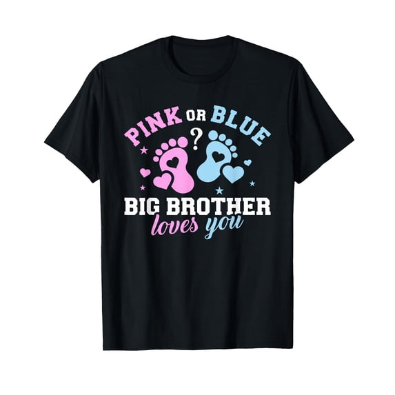 Colorful Baby Feet and Hearts Gender Reveal Brother T-Shirt - Cute ...