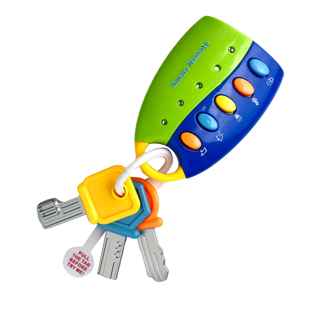 Colorful Baby Toy Remote Sound Musical Car Keychain Pretend Education ...