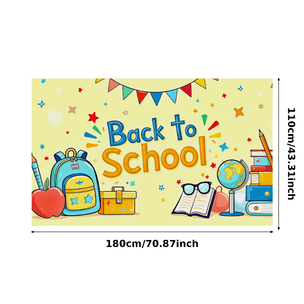 Colorful Back to School Themed Banner with School Supplies Elements ...