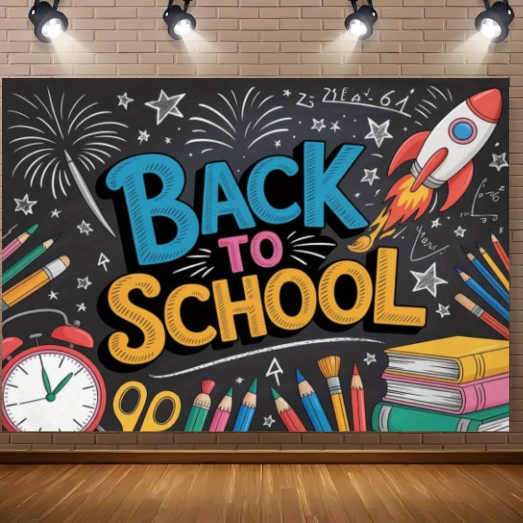 Colorful Back to School Perfect Backdrop Back to School Theme Pattern ...