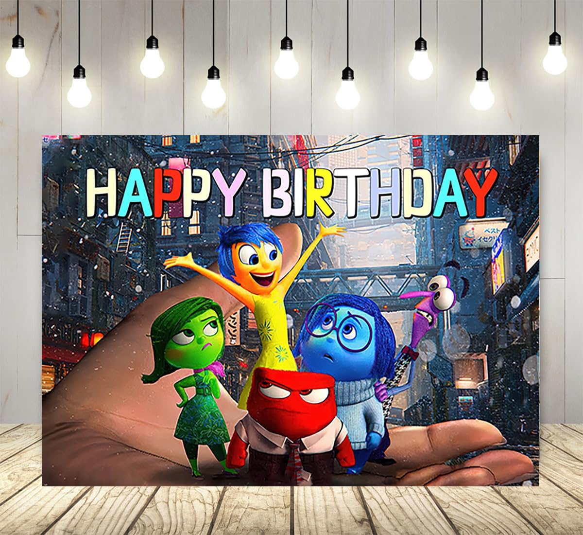 Colorful Backdrop for Birthday Party Supplies 5x3ft Inside Out Theme ...