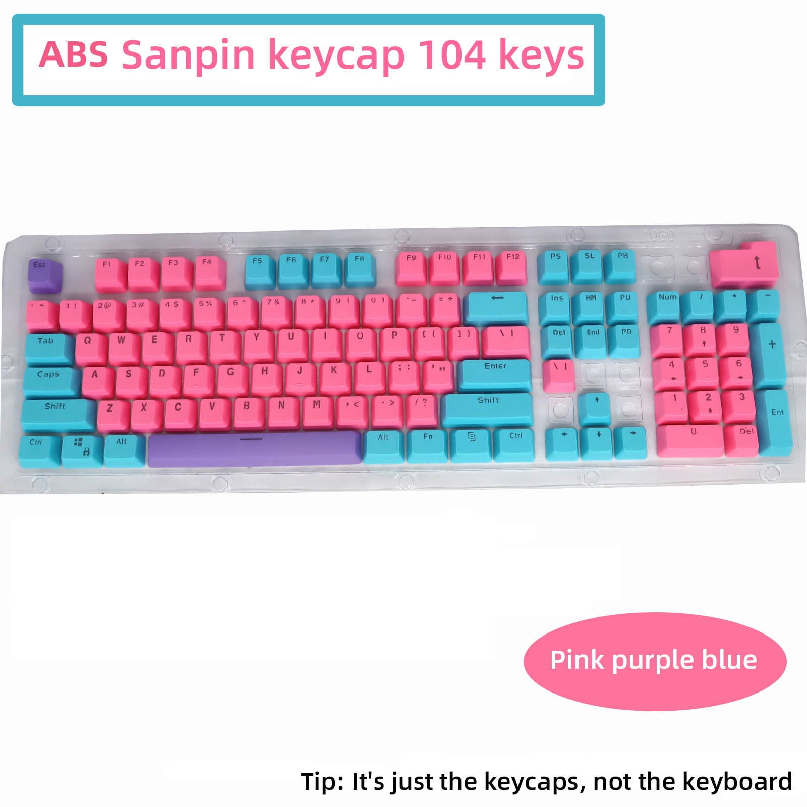 Colorful-Backlit Gaming Keycap Replacement, Mechanical Keyboard, 104 ...