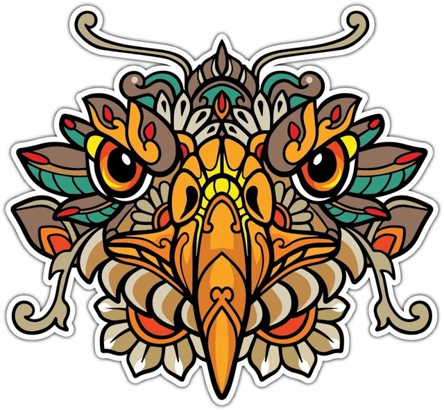 Colorful Bald Eagle Zentangle Mandala Car Window Stickerphone Decal ...